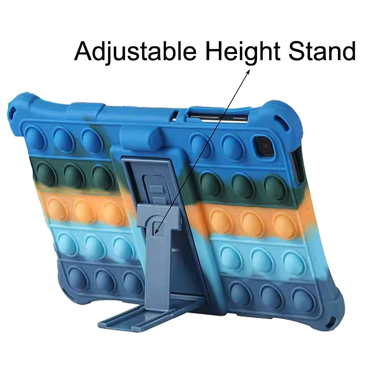 ALHBEJT Tablet Case for Galaxy Tab A7 Lite 8.7" 2021|SM-T220/T225/T227 Silicone Case Cover with Stand Lanyard Pen for Samsung Tab A7 Lite Pop Anxiety Relief Fidgets(Colorful Blue)