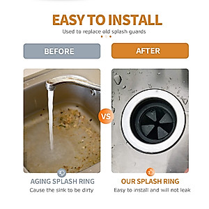 Garbage Disposal Splash Guard, Upgraded EPDM Rubber 3 3/8" for InSinkErator Evolution Series QCB-AM Kitchen Sink Baffle Drain Cover Removable Quiet Collar Insert Parts