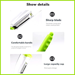Fruit Vegetable peeler 3 In 1 with storage box peeling knife Multifunctional stainless steel household peeler for fruit and vegetable