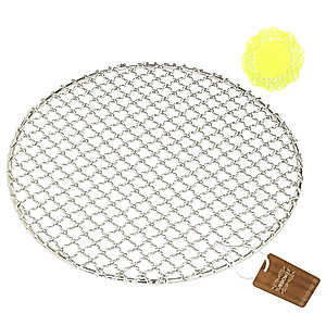 Turbokey Cooling Rack Dia 7" Round Stainless Steel Cross Wire Barbecue Carbon Baking Net Grill Pan Grate for Instant Pot/Pressure Cooker/Oven (180mm/7")