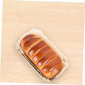 Cabilock 10pcs Wooden Toast Box Toaster Oven Pan Disposable Baking Pan Donut Mold Paper Bread Pan Baking Dishes for Oven Wood Loaf Pan Practical Toast Trays Non-stick Toast Plates Rectangle