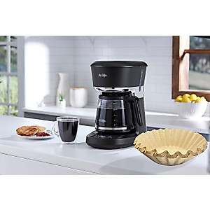 Natural Unbleached Brown Biodegradable Extra Large Coffee Filters 10, 12, 13, 14, 15 Cup Basket for Commercial, Home Coffee Maker Extra High Extra Wide, Anti ground, 9.75" Flattened Diameter (200 Pcs)