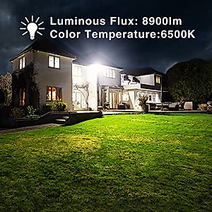 Onforu 2 Pack 100W LED Flood Light Outdoor, 8900LM Super Bright Outdoor Security Lights, IP66 Waterproof Flood Lights Outdoor, 6500K Daylight White Floodlight for Yard Garden Playground Basketball