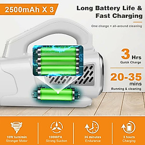 CherylonVacHandheld Vacuum Cordless - 2 Speed Portable Mini Vacuum, Pet Hair Hand Cleaner, 10000Pa Lightweight and Rechargeable Held Vacuuming Vac Car for Home Office