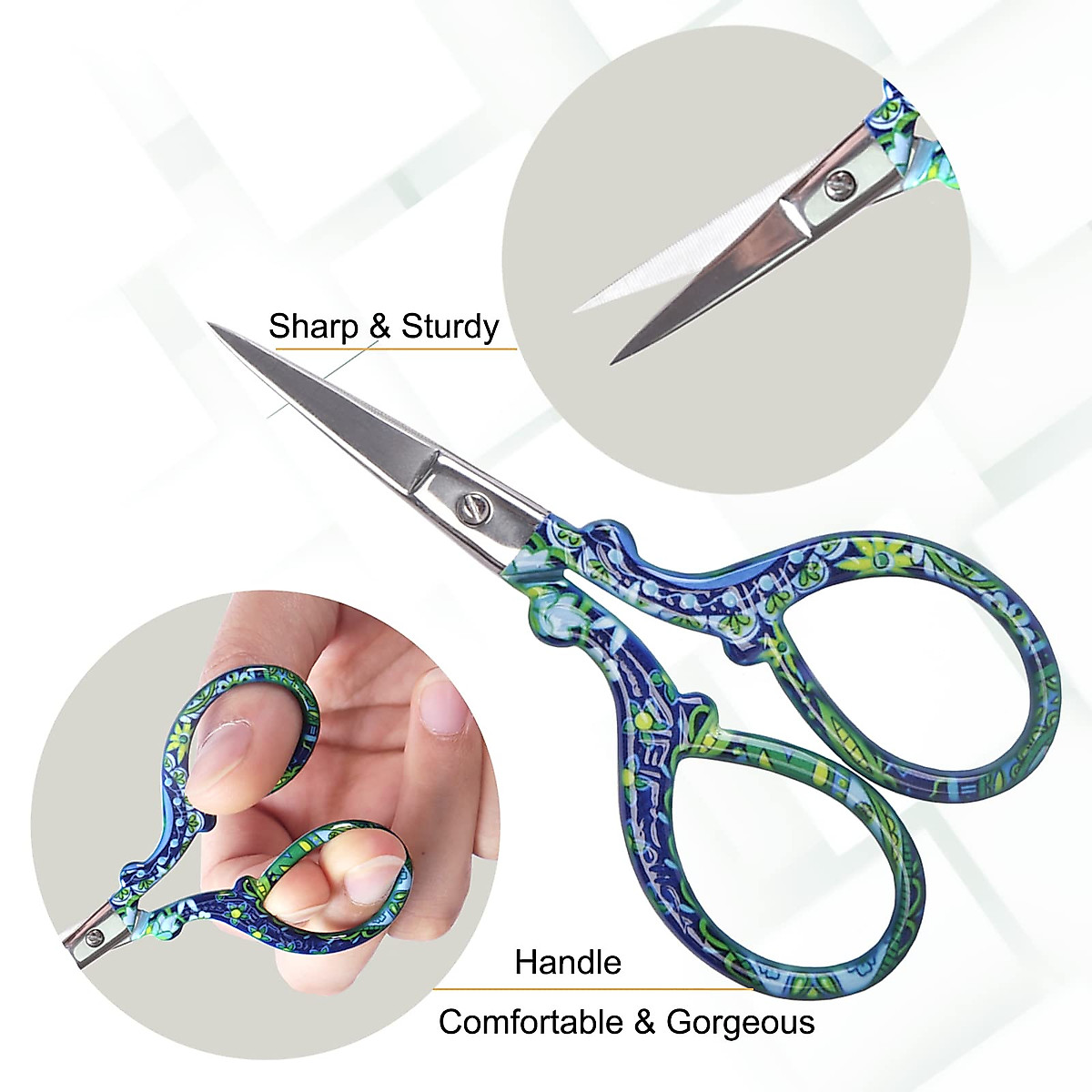 KISTARCH 2pcs 3.6inch Small Precision Embroidery Scissors,Sewing scissors with leather sheath cover for Needlework Craft Art Work Manual Sewing Handicraft DIY Tool Detail Cutting Everyday Use