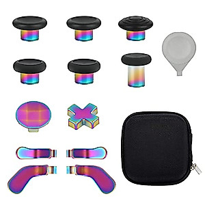 13 in 1 Metal Thumbsticks for Xbox One Elite Series 2 Controller, Elite Series 2 Core Controller Gaming Accessory Parts, Metal Mod 6 Swap Joysticks, 4 Paddles, 2 D-Pads, 1 Tool(Multi-Colored)