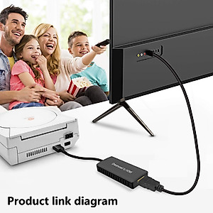 Y.D.F Dreamcast to HDMI Converter Supports 16:9/4:3 Switching, HD Link Cable for Sega Dreamcast, HDMI Cable for Sega Dreamcast (Sega DC)