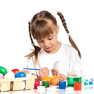 JOYIN 18 Pcs 2.36" Easter Eggs, White Wooden Eggs, Unpainted Wooden Fake Eggs for Kids Easter DIY Paint Your Own Egg Decor, Easter Eggs Hunt, Easter Craft, Easter Basket Stuffers, Crafts Activities