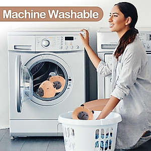 Frankiezhou Home Capybara Snack Bag Plush Pillow, Removable Stuffed Animals with 6 Mini Capybara Stuffed Animals Kawaii Pudding Pillow Plush Decor for Kids