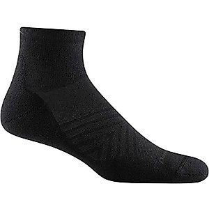 Darn Tough (1055) Run Coolmax 1/4 Ultra-Lightweight with Cushion Men's Sock - (Black, X-Large)