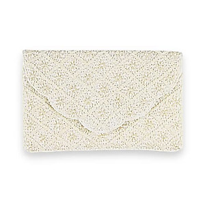 Ivory Scallop Pearl Clutch Bag, Bride Clutch, Hand Beaded Purse, Evening Bag, Gifts for Engagement, Bridal Shower, Bachelorette, Wedding Party