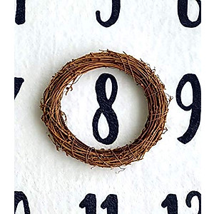 Baby Monthly Milestone Blanket | Includes Wooden Wreath and Pacifier Clip | 1 to 12 Months | Premium Extra Soft Fleece | Best Photography Backdrop Prop for Newborn Boy & Girl