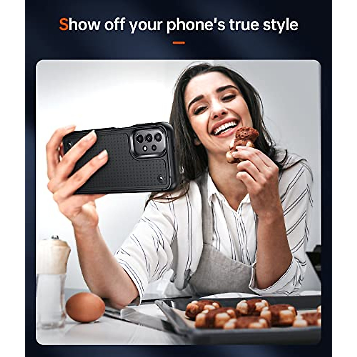 LeYi for Samsung Galaxy A13-5G Case: Samsung [A32] [A23] [A04S] Case with 2 Pack Tempered Glass Screen Protectors, Heavy Duty Shockproof Hard PC Textured Back Phone Case for Women Men, Black