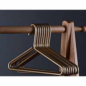 Premium Matte Gold Aluminum Coat Hangers 10 Piece Set, 16.5” Extra Smooth & Durable Metal Shirt Dress Hanger,Aluminum Alloy Hanger,Clothing Support,Clothing Hang