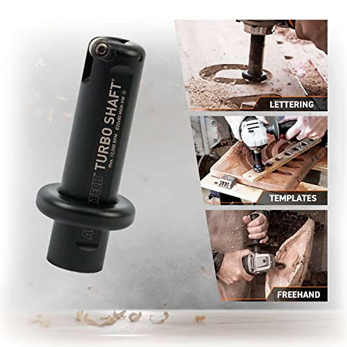 ARBORTECH TURBO Shaft | Ø 20 mm Freehand Power Carving Attachment for Angle Grinder | IND.FG.500