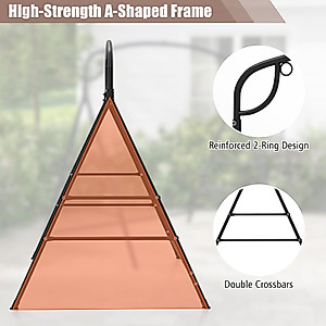 Tangkula Metal Swing Frame, Porch Swing Stand with Extra Side Bars, Heavy Duty Swing Frame Outdoor for Swing, Hammock, A-Frame Swing Stand Frame Outdoor for Lawn, Garden, Backyard