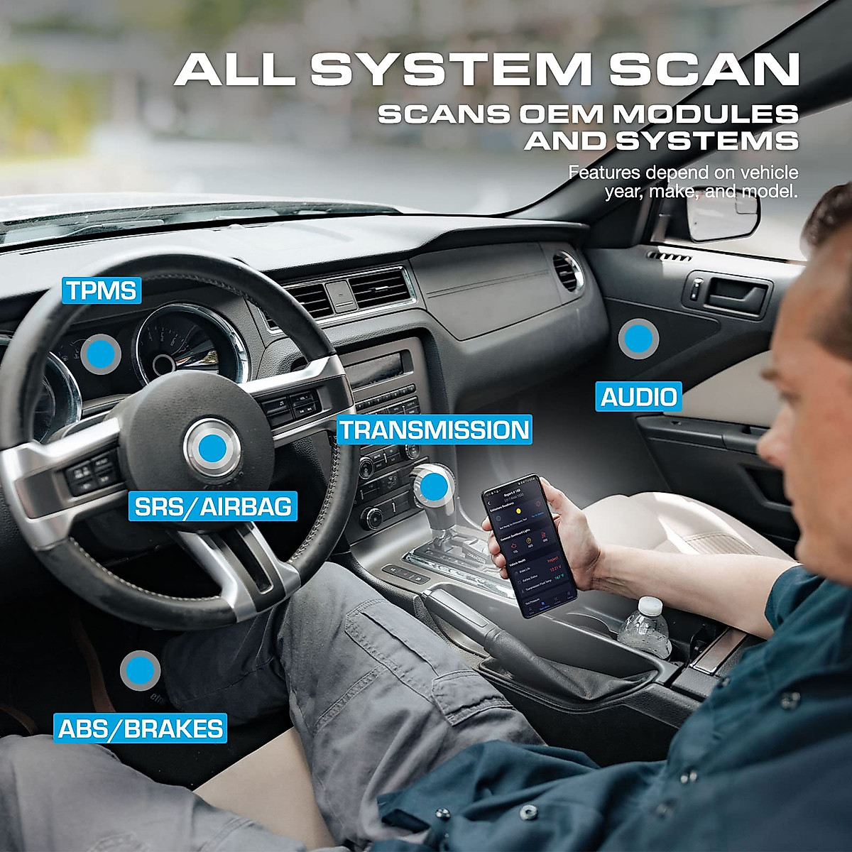 BLCKTEC 430 Bluetooth OBD2 Scanner Diagnostic Tool - Car Code Reader for All Cars OBDII Compatible - Read & Clear Engine, ABS, SRS, Oil Light, & More - Subscription Free OBD App On iOS & Android