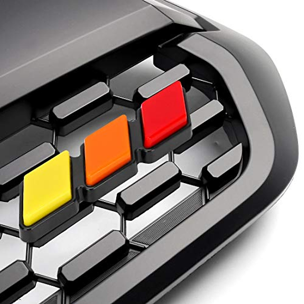 Tri-Color Front Grille Badge Emblem for Tacoma 4 Runner Tundra Sequoia Rav4 Highlander（Yellow/Orange/Red