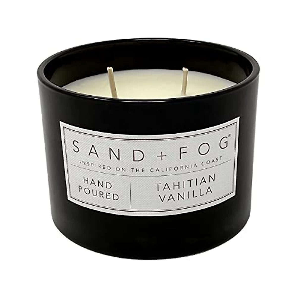 Sand + Fog Scented Candle -Tahitian Vanilla – Additional Scents and Sizes – 100% Cotton Lead-Free Wick - Luxury Air Freshening Jar Candles - Perfect Home Decor – 12oz