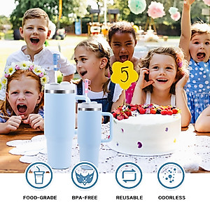 12pcs Silicone Straw Covers Cap for Stanley Cup,Reusable Drinking Straw Covers Compatible for Stanley 30&40 Oz,Straw Toppers for Stanley Cup Accessories