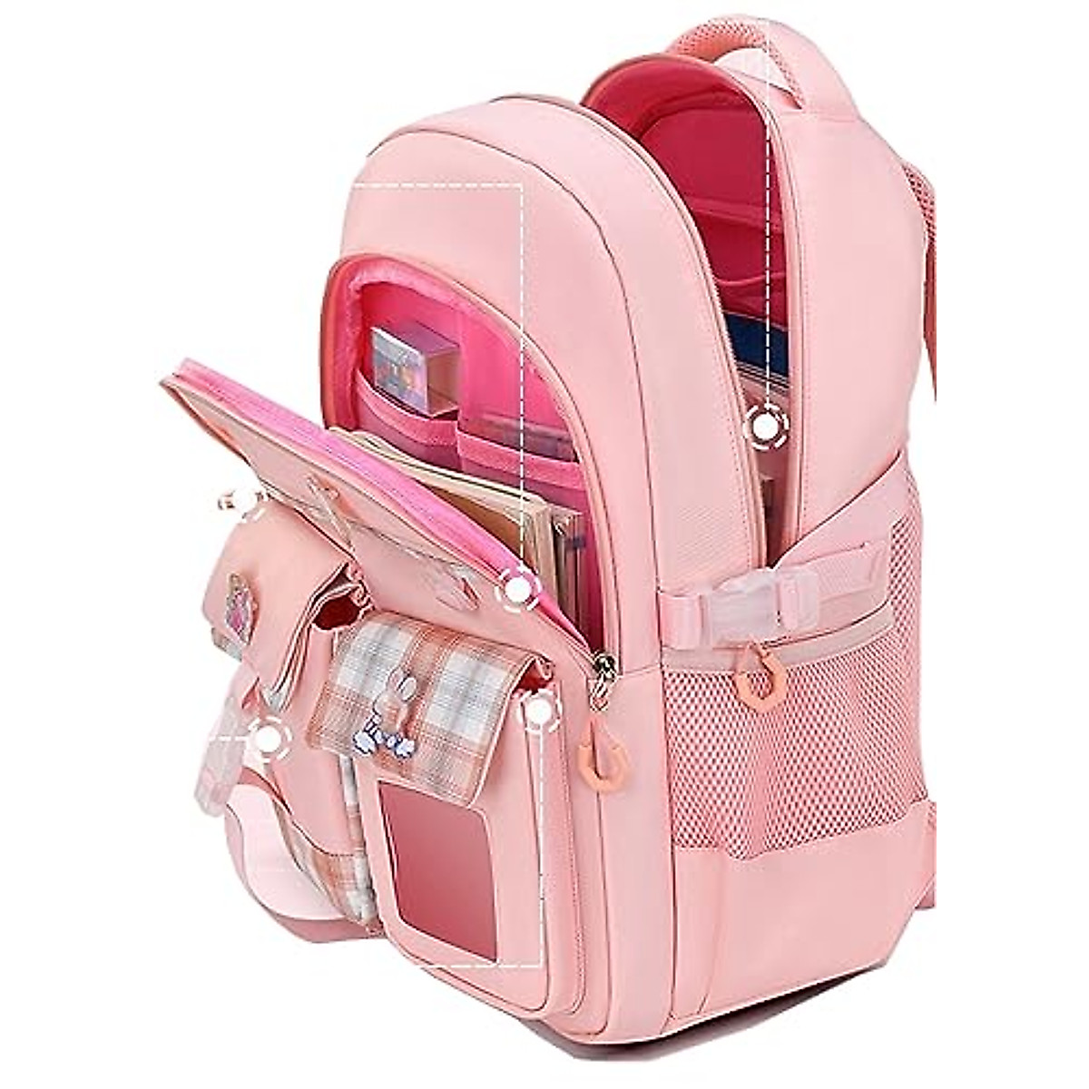 MJUN Kid Girls Backpack Waterproof Cartoon Comic 3D Bookbag Children Student School Backpack (pink)