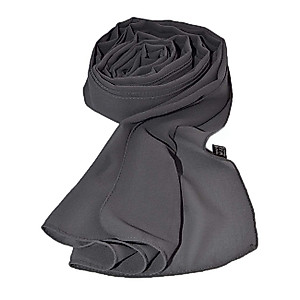 Txameru Hijab for Women Chiffon Hijab Scarfs for Women Shawl (Dark Grey)