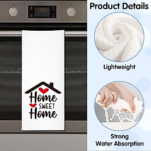 RZHV Home Sweet Home Kitchen Towel, Funny Heart Dish Towel Gift for Women Sisters Friends Mom Aunty Hostess, Housewarming New Home, Dish Towel with Sayings
