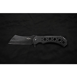 S-TEC 12-inch Rugged Chef Field Tactical Folding Cleaver (Stonewashed)