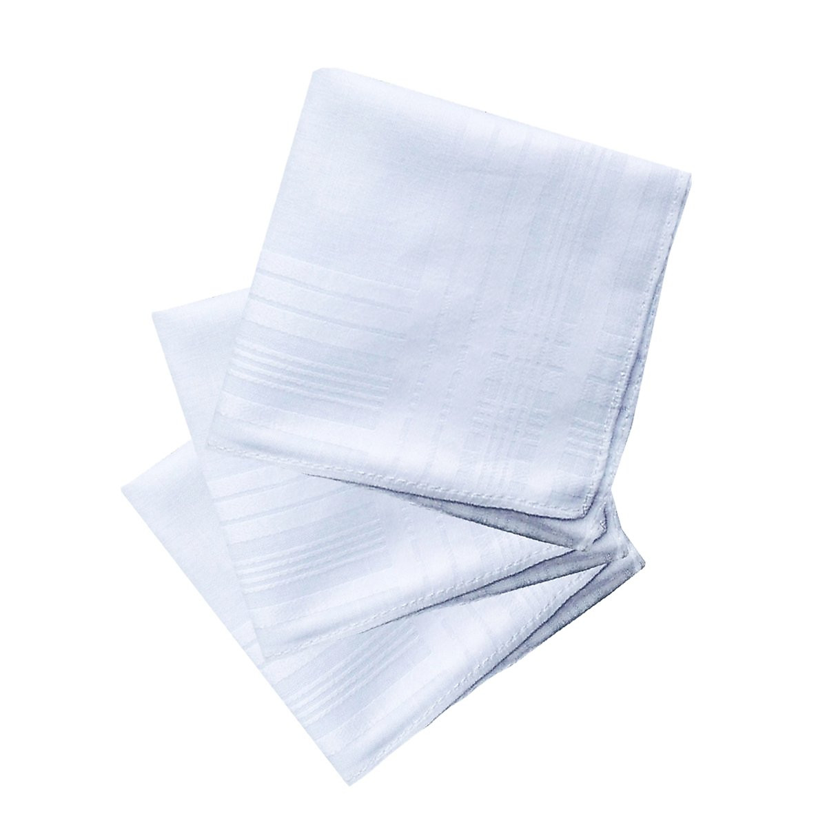 BonjourMrsMr Solid Mens Fashion White 100% Contton Hankerchifs Hanky
