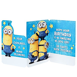 Hallmark Birthday Card for Kids (Minions, Stickers Included)