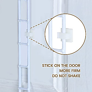 Judecude 6-Tier Over the Door Pantry Organizer, Hanging Storage Metal Rack with 6 Adjustable Medium Basket, Closet Organization Kitchen Spice Rack with Adhesive Clips, White