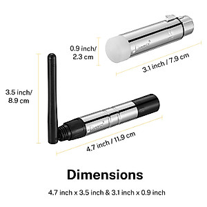 Donner Wireless DMX DMX512 Dfi DJ 2.4G DMX Wireless 3 Receivers with Tricolor LED Indicators & 1 Transmitter LED Lighting Control for LED Stage Disco Party Bar Lighting 4pcs