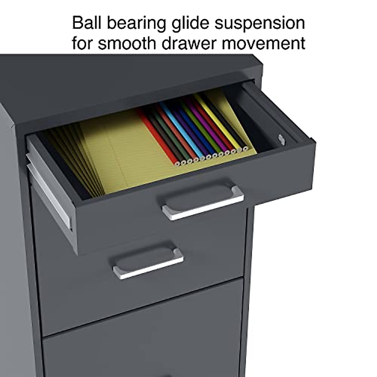 Staples 3-Drawer Vertical File Cabinet, Locking, Letter, Charcoal, 18"D (18606)