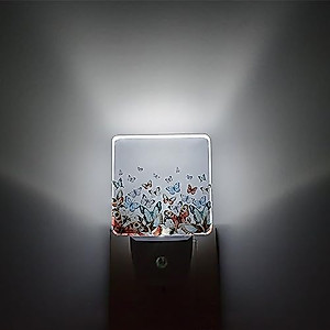 Big buy store Night Lights Auto Sensor Butterfly Floral Plug-in LED Nightlights Dusk to Dawn for Living Room, Bedroom, Bathroom, Kitchen, Hallway, Stairways, Country Style Butterfly Flowers
