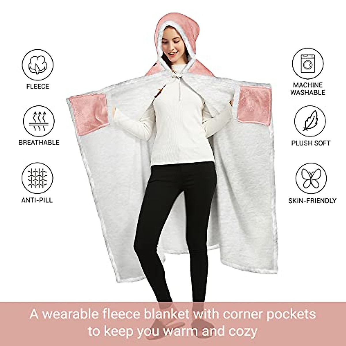 Mother 's Day Gifts for Mom from Daughter Son - Spring Summer Hooded Blanket - Mother 's Day Gifts for Wife from Husband, Birthday Gifts for Mom, Wife Birthday Gift - Mama Bear Wearable Blanket Hoodie