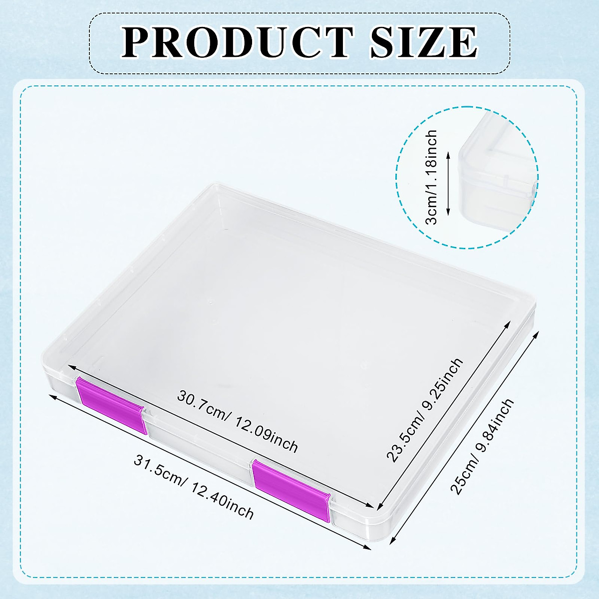 PerKoop 6 Pcs Clear A4 File Box Document Plastic Storage Box Paper Plastic Case Board Game Storage Containers Magazine Protector File Holder with Buckle (Colorful,12.4 x 9.84 x 1.18 Inches)