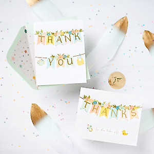 Papyrus Baby Thank You Cards with Envelopes, Floral (20-Count)