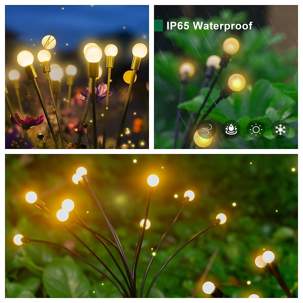 Solar Mushroom Garden Lights for Outside - 30Pcs 21.3 FT 8 Modes Mushroom Night Lights, Waterproof & Energy-Saving Outdoor String Lights Solar Light for Garden Patio Yard Christmas Decor (Yellow-4pc)