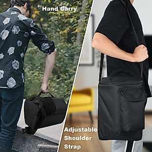 TXEsign Travel Carrying Case for Bose S1 Pro/Bose S1 Pro+, Slip Cover Case with Shoulder Strap &Accessory Pocket, Portable Carry Bag Holder w Handle Strap for Bose Speaker (Black)