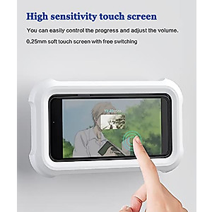 Waterproof Shower Phone Holder with 360° Rotation, Angle Adjustable, Wall Mounted Phone Holder for Bathroom Mirror Bathtub Kitchen, Up to 6.8 Inch (2 Pack)