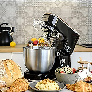 Stand Mixer, CUSIMAX Dough Mixer Tilt-Head Electric Mixer with 5-Quart Stainless Steel Bowl, Dough Hook, Mixing Beater and Whisk, Splash Guard