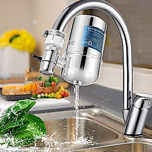 Faucet Water Filter, Hima Tap Water Purifier 8 Layer Purification Ceramics Remove Heavy Metals, Fluoride, Suitable for Most Taps, Home Kitchen Healthy Drinking Water Filter