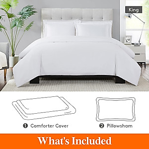 Lifewit Queen Duvet Cover Set White - Ultra Soft Breathable 3 Pieces Bedding Set with Zipper Closure & Corner Ties - 1 Duvet Cover 68x90 inches & 2 Pillow Shams 20x26 inches-