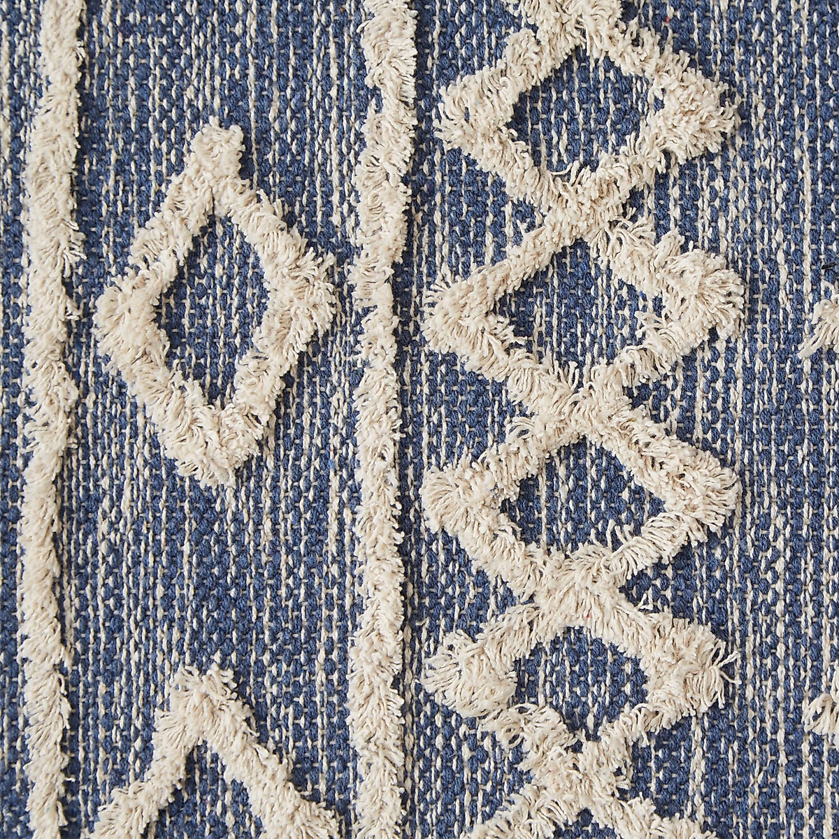 DII Textured Woven Rug Collection Hand-Loomed Shag Printed, 2x3 Ft, Scandinavian French Blue