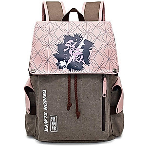 Backpack Drawstring Rucksack Canvas Laptop Backpack Bookbag Travel Bag For Unisex Teens Adults One Size Pink