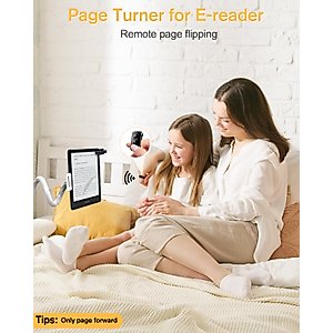 ADZERD Remote Control Page Turner for Kindle Paperwhite Oasis, Bluetooth E-Reader Controller, Scrolling Ring for TikTok, Camera Shutter -Black