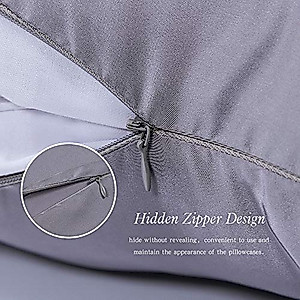 Jocoku 100% Mulberry Silk Pillowcases Set of 2 for Hair and Skin and Super Soft and Breathable Queen Size Nature Silk Pillowcases (Queen, Gray)