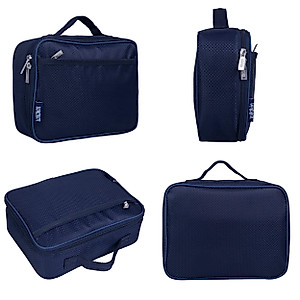 Wildkin Kids Insulated Lunch Box Bag for Boys & Girls, Reusable Kids Lunch Box is Perfect for Early Elementary Daycare School Travel, Ideal for Hot or Cold Snacks & Bento Boxes (Rip-Stop Blue)