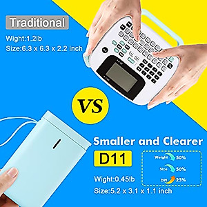 Label Maker Machine with Tape, Wireless Bluetooth Portable Mini Cute Sticker Handheld 0.6 Inch Label Printer, Compatible iOS&Android, for Home&Office (Green)