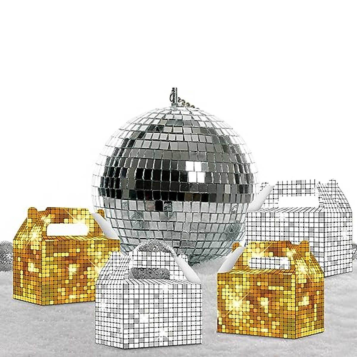 Disco Party Treat Boxes Disco Ball Goodie Boxes Paper Candy Goodie Boxes 70s 60s Disco Dance Party Decorations Disco Treat Boxes for Disco Birthday Wedding Bachelorette Party Decor Supplies 12 Pcs